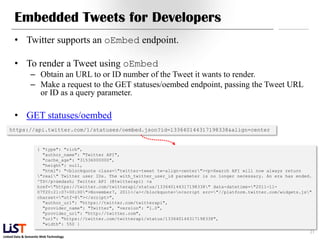 Development of Twitter Application #2 - Twitter for Websites | PPTX