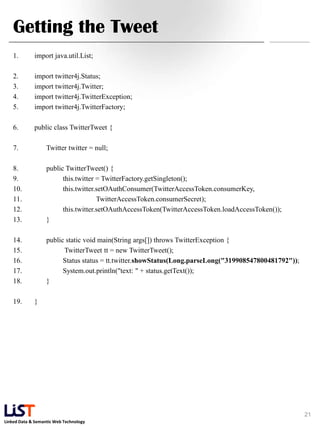 Development of Twitter Application #4 - Timeline and Tweet | PDF