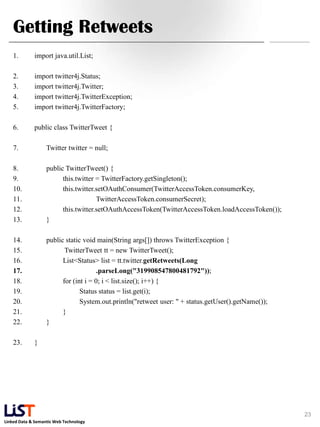 Development of Twitter Application #4 - Timeline and Tweet | PDF