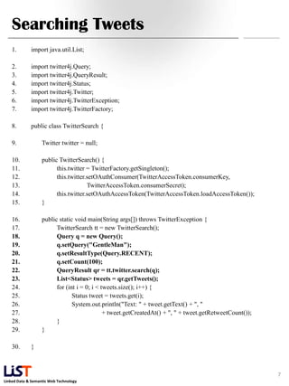 Development of Twitter Application #7 - Search | PDF