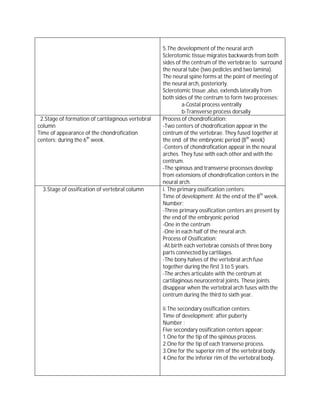 Development Of Vertebral Column Group 11 | PDF