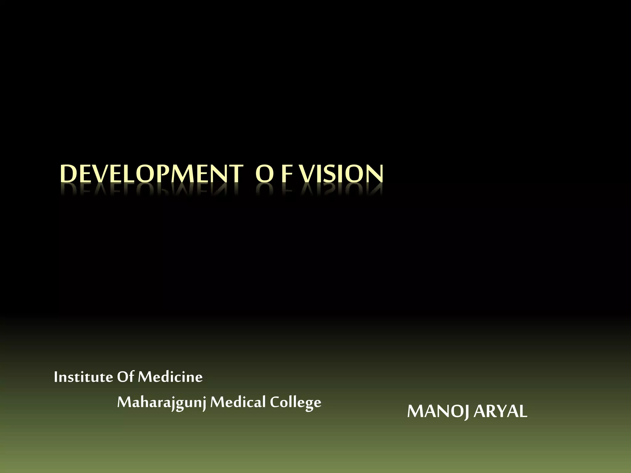Development Of Vision | PPTX | Eye and Vision Conditions | Diseases and ...