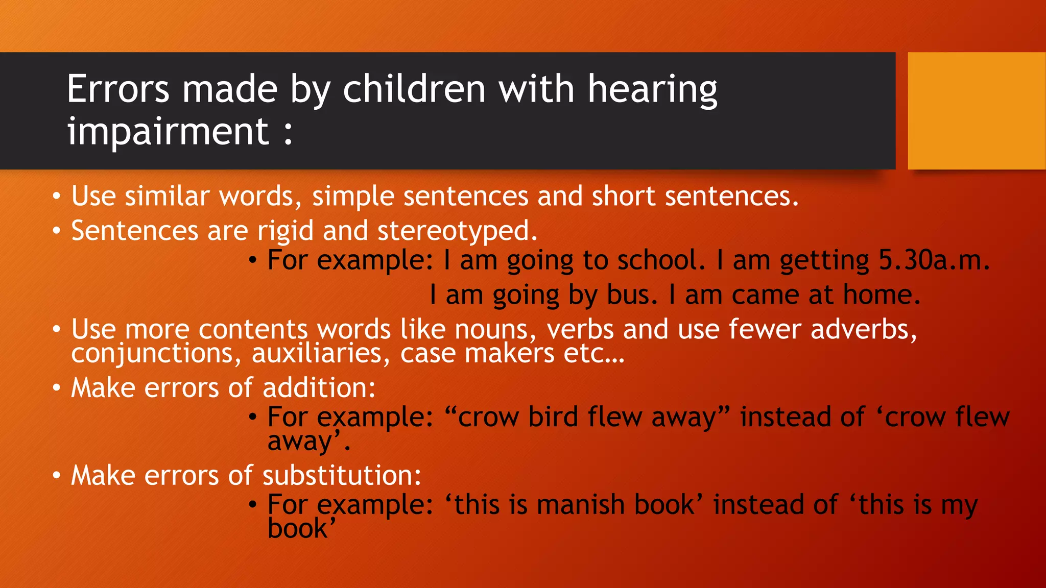 Development of writing skills in hearing impaired | PPTX