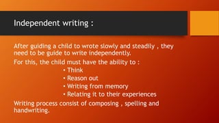 Development of writing skills in hearing impaired | PPTX