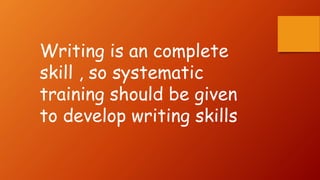 Development of writing skills in hearing impaired | PPTX