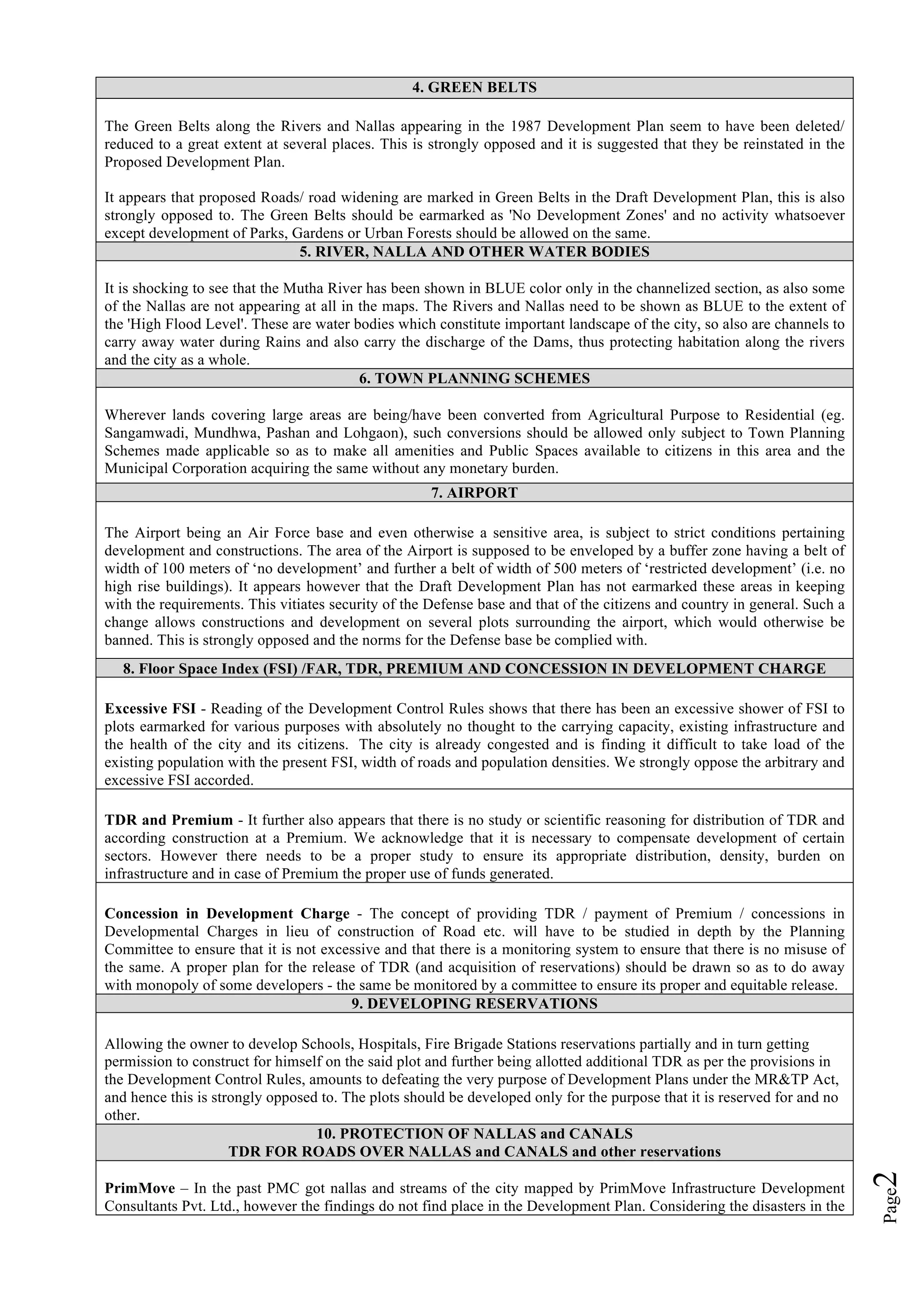 Old Pune Development Plan — Suggestions+Objections | PDF