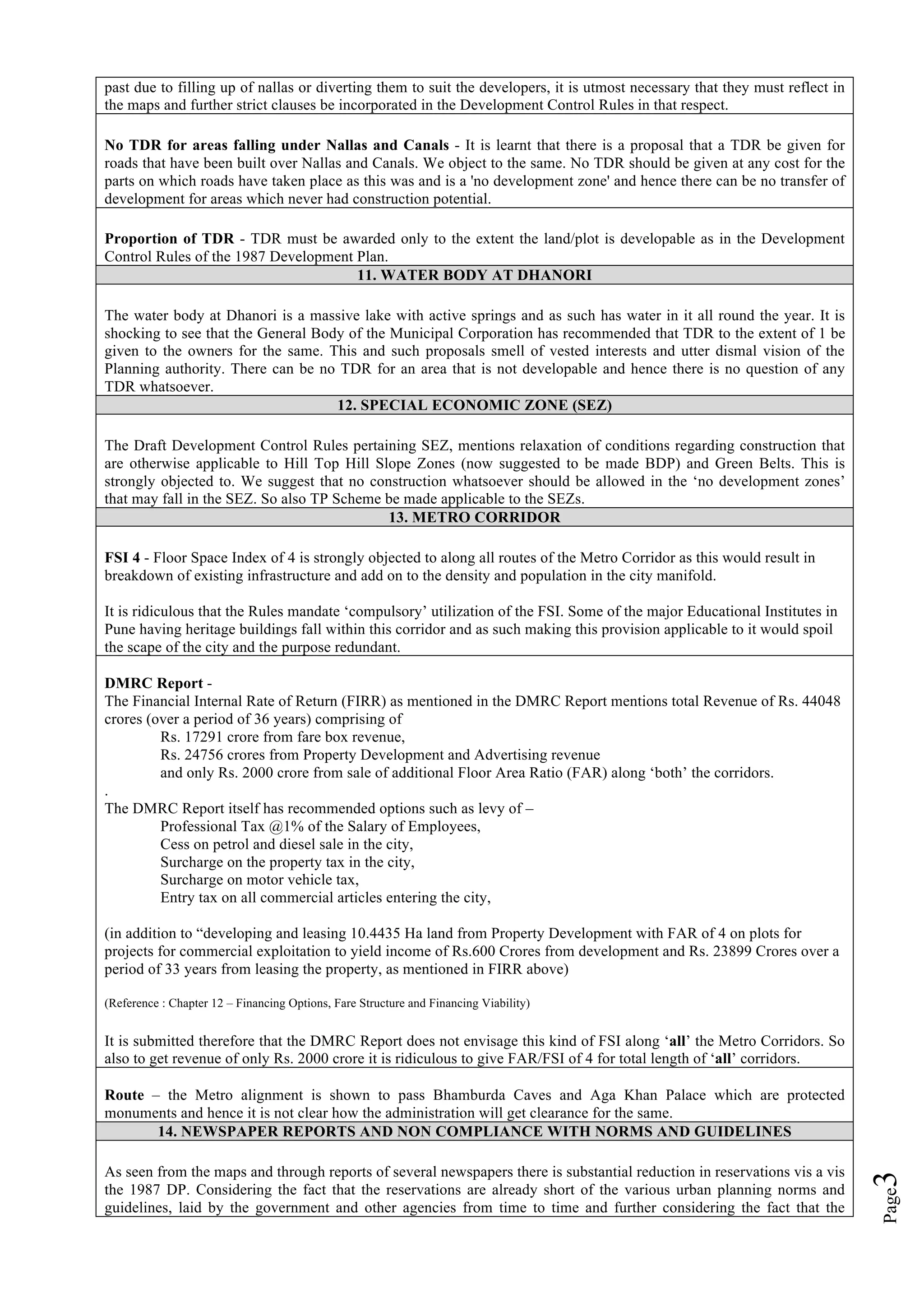 Old Pune Development Plan — Suggestions+Objections | PDF