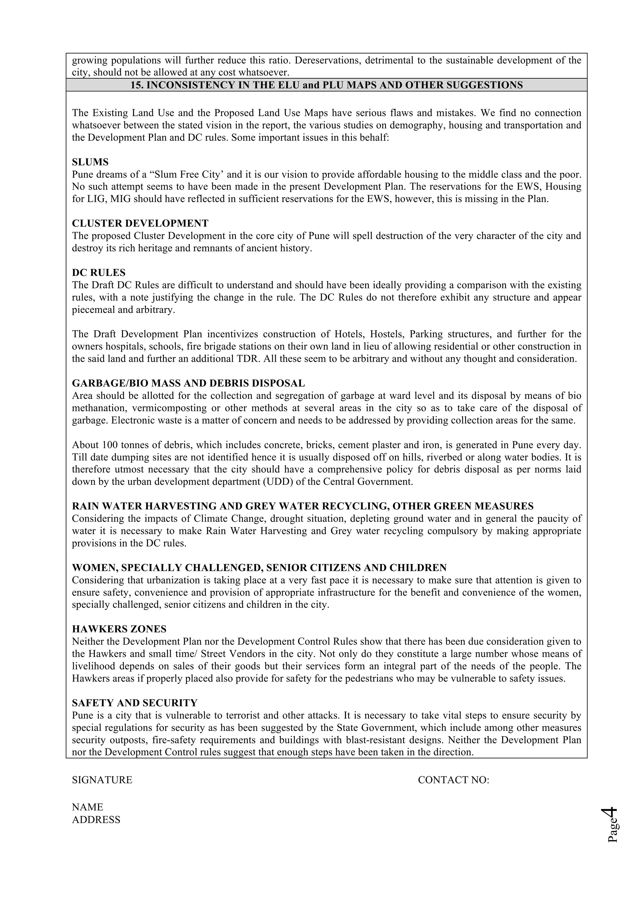 Old Pune Development Plan — Suggestions+Objections | PDF