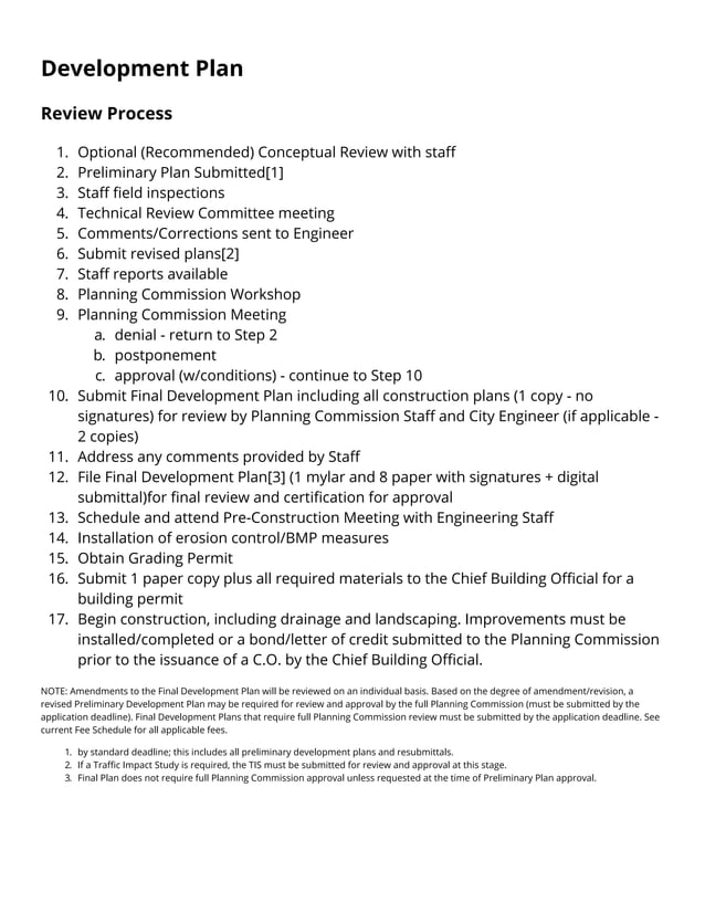 Development Plan Review Process | PDF