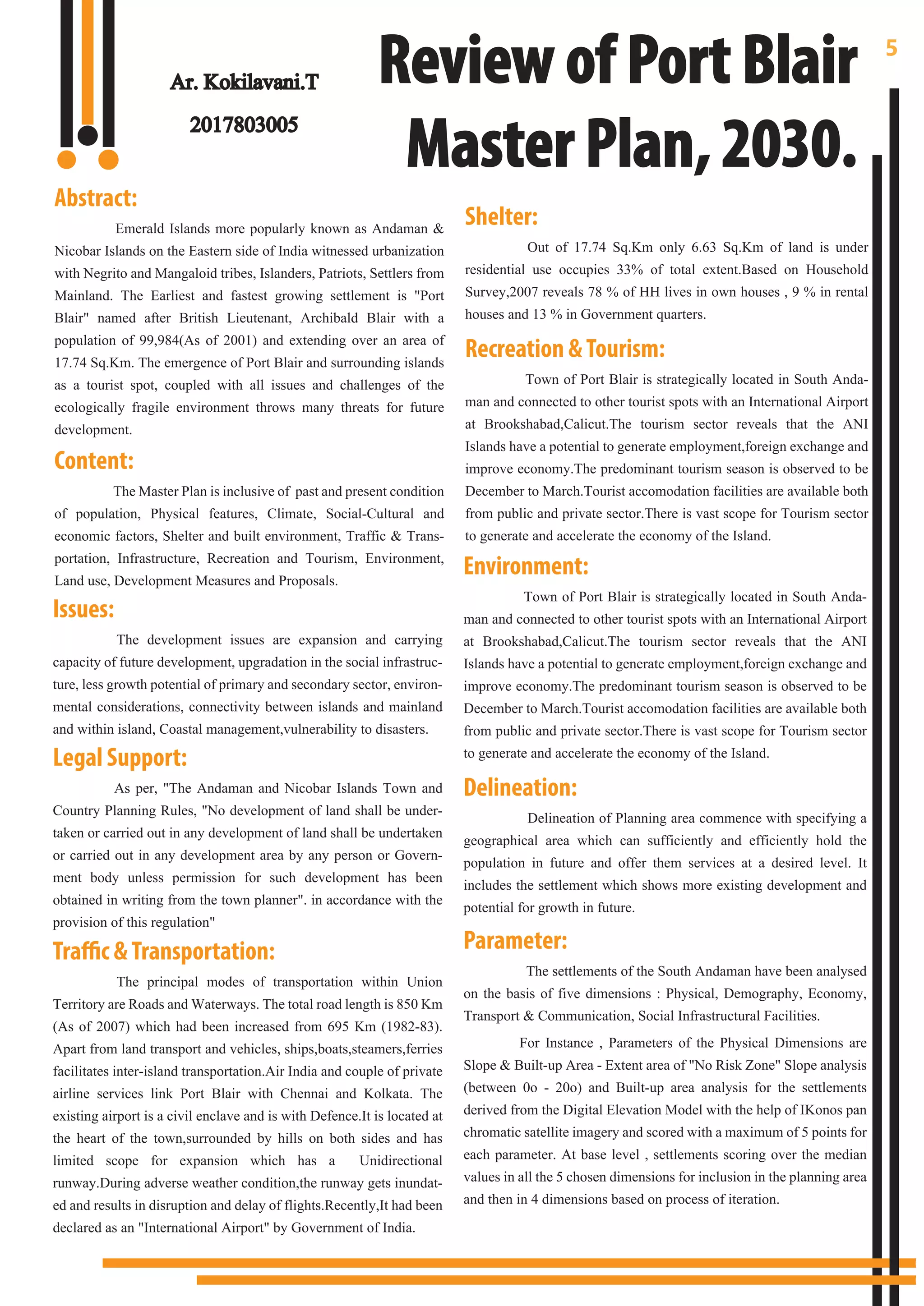 Review of Development Plans/ Master Plans of selected cities of India ...