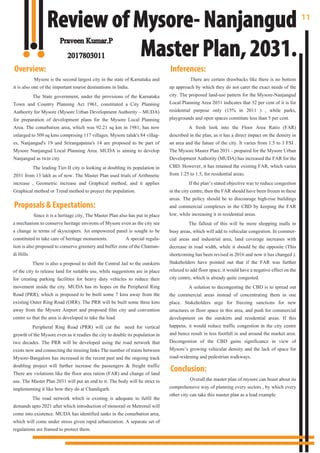 Review of Development Plans/ Master Plans of selected cities of India ...