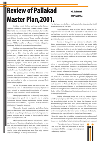 Review of Development Plans/ Master Plans of selected cities of India ...