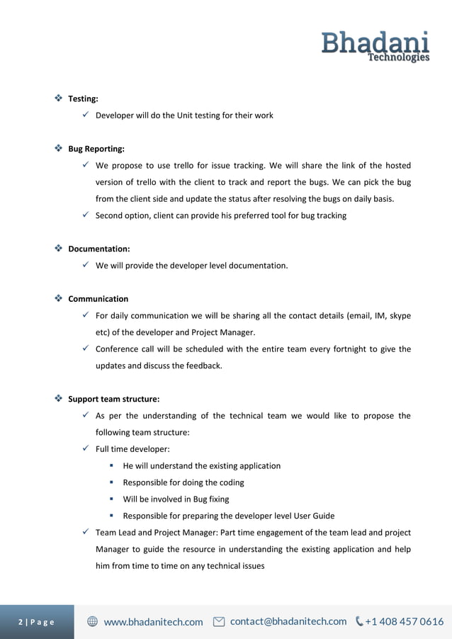 Development process Model of Bhadani Technologies | PDF