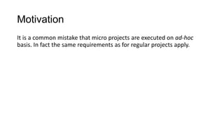 Development Process for Micro Projects | PPT