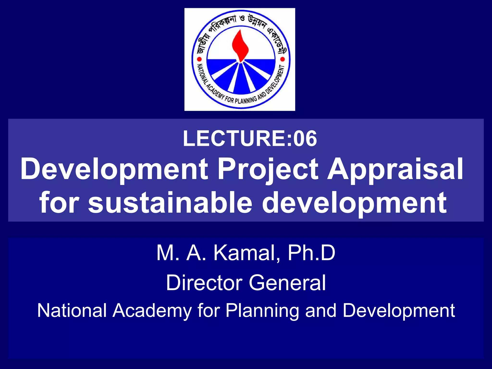 Development project appraisal and sd(L6)1 | PPT
