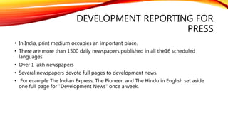 Development reporting for mass media | PPTX
