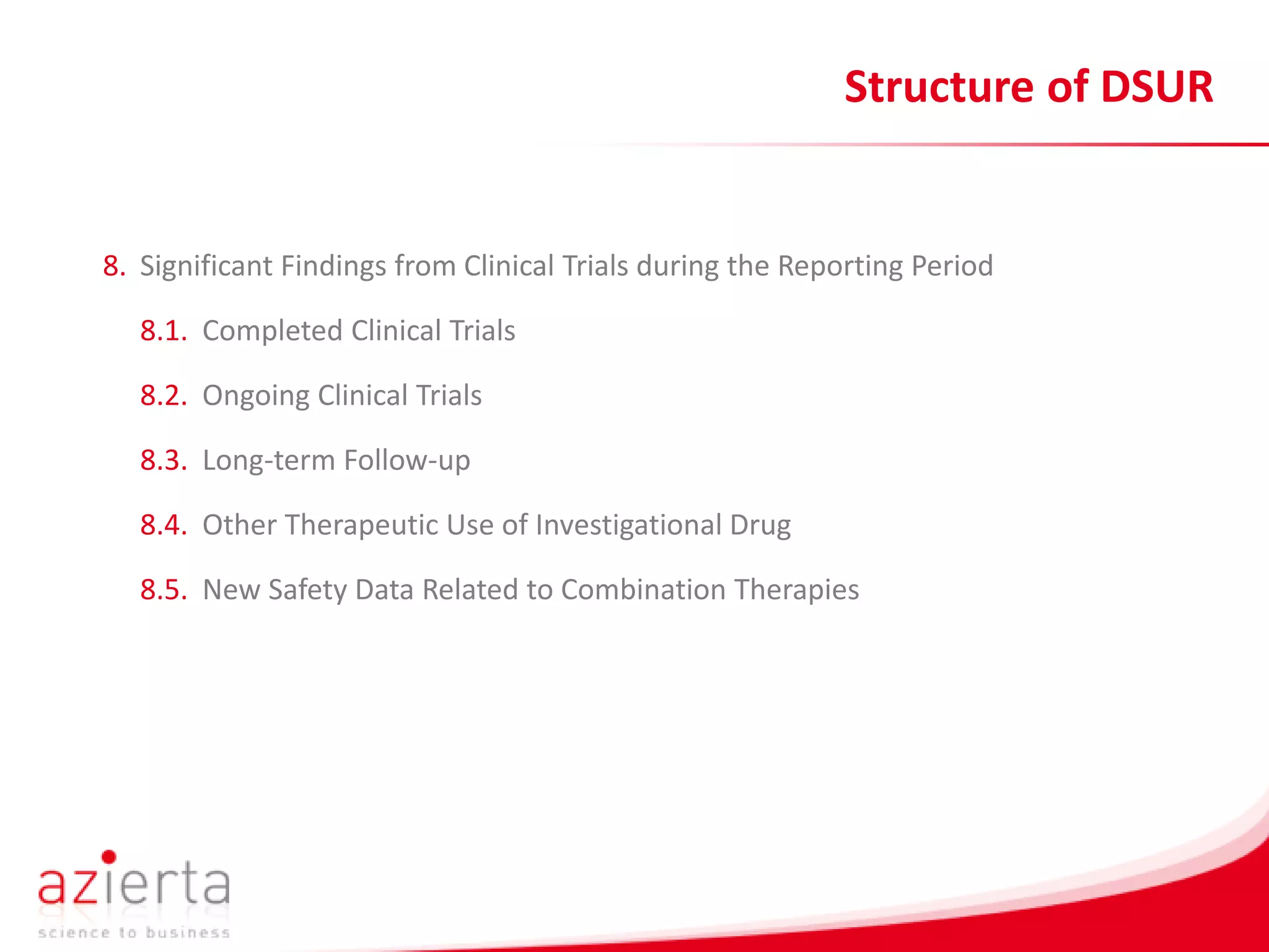 Development safety update report (dsur) pharmacovigilance and safety | PDF