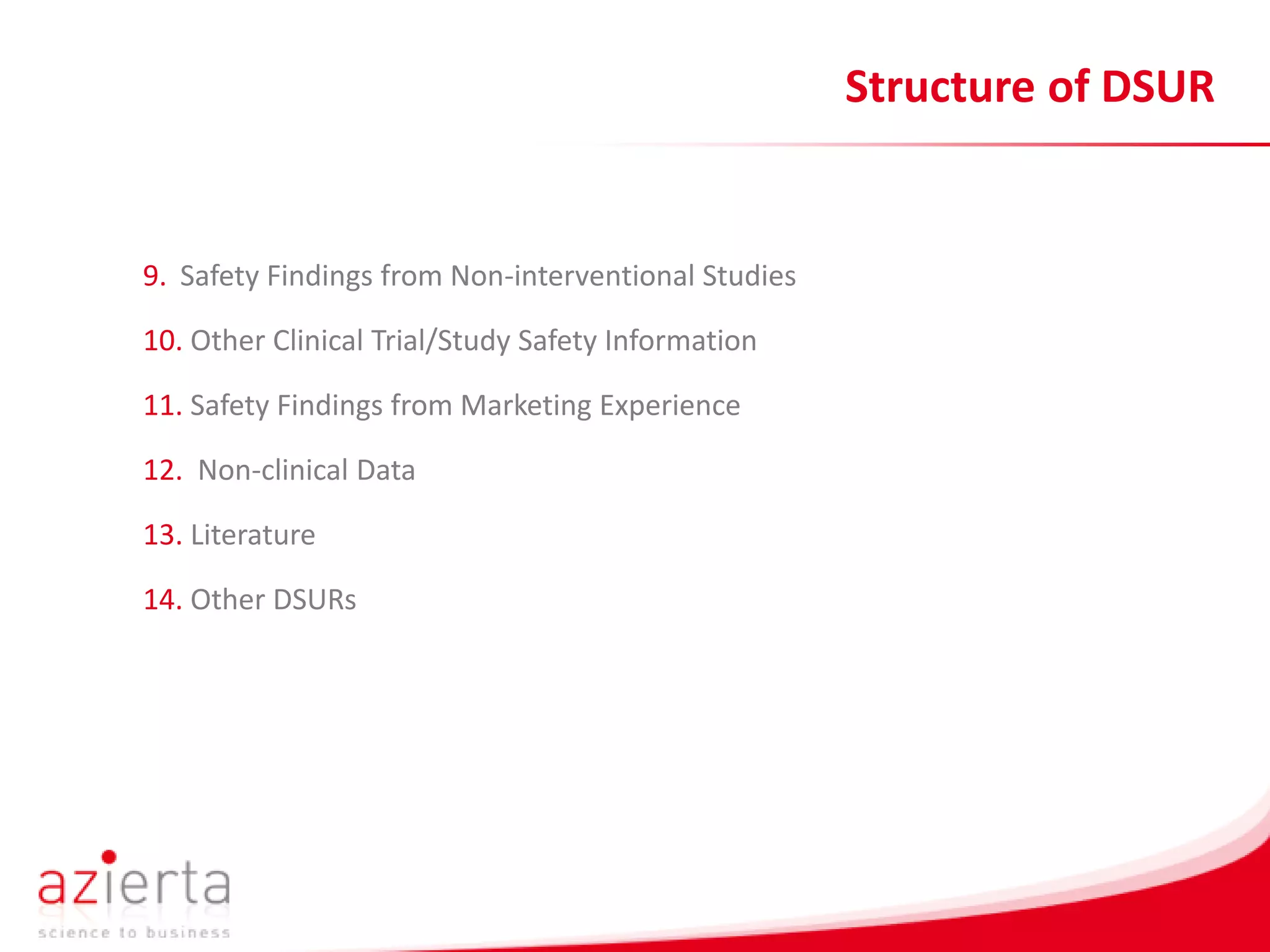 Development safety update report (dsur) pharmacovigilance and safety | PDF