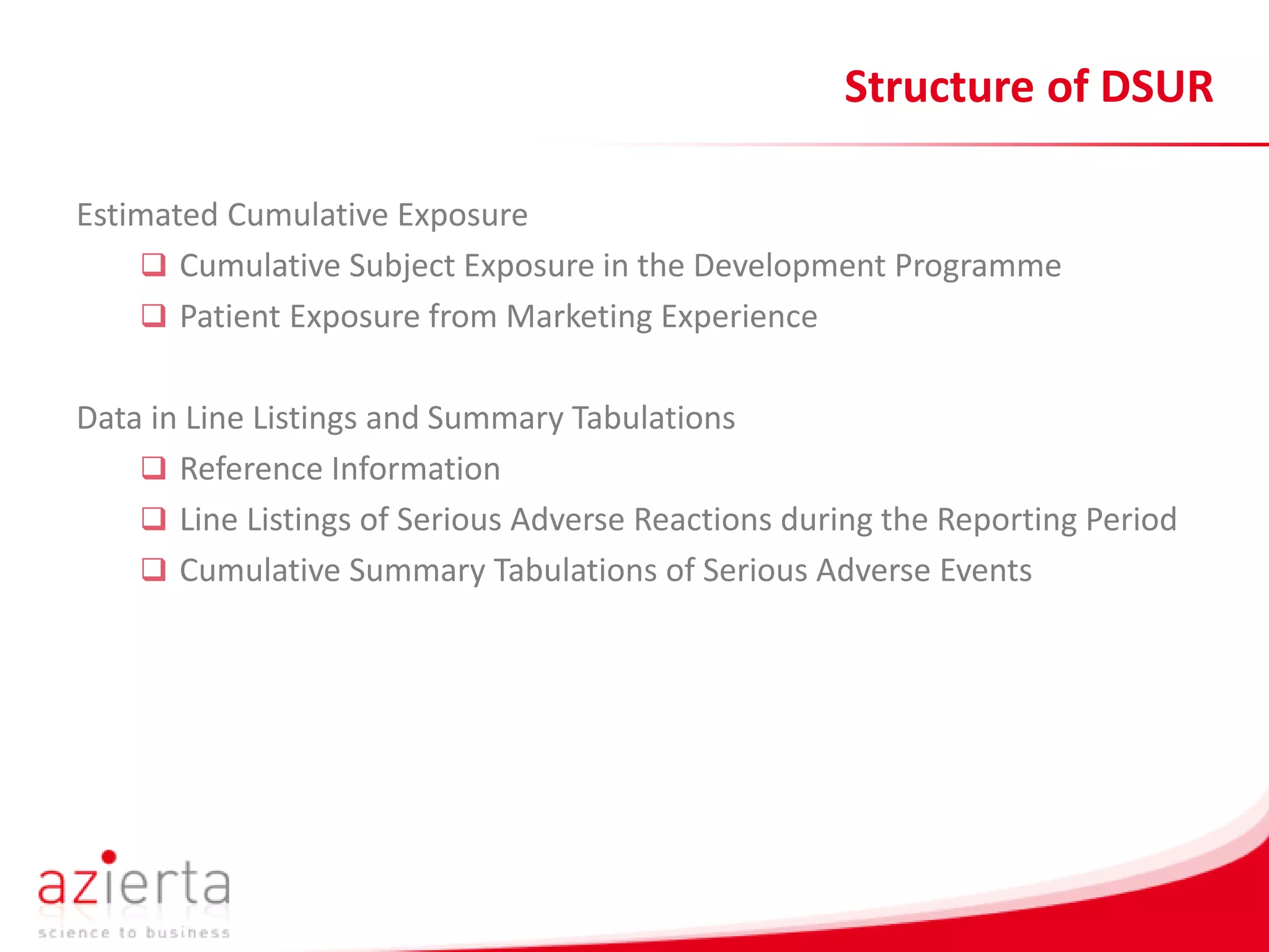 Development safety update report (dsur) pharmacovigilance and safety | PDF