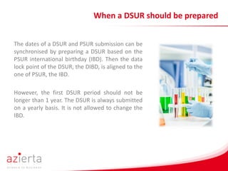 Development safety update report (dsur) pharmacovigilance and safety | PDF