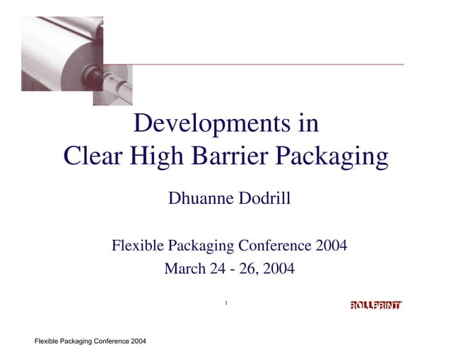 Developments in clear high barrier packaging | PDF | Chemistry | Science