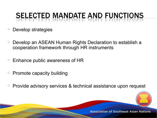 Developments on human rights in asean | PPT | Civic affairs | Politics