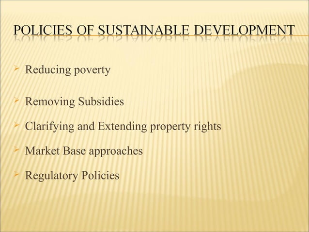 policies of sustainable development | PPT