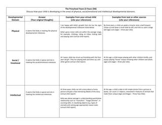 Development templates (preschool and school age years) | PPT