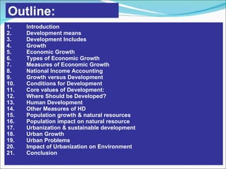 Development vs growth (L9) | PPT | Environment | Science