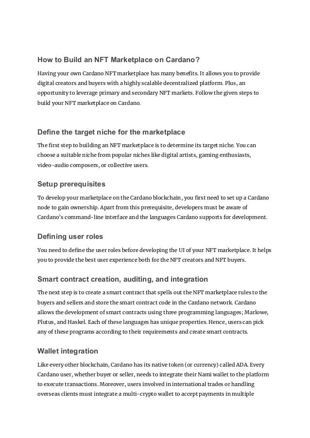 Develop NFT marketplace on Cardano blockchain.pdf