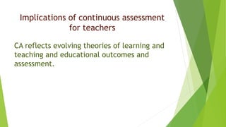 Continuous asessment / Testing guidelines summary | PPTX