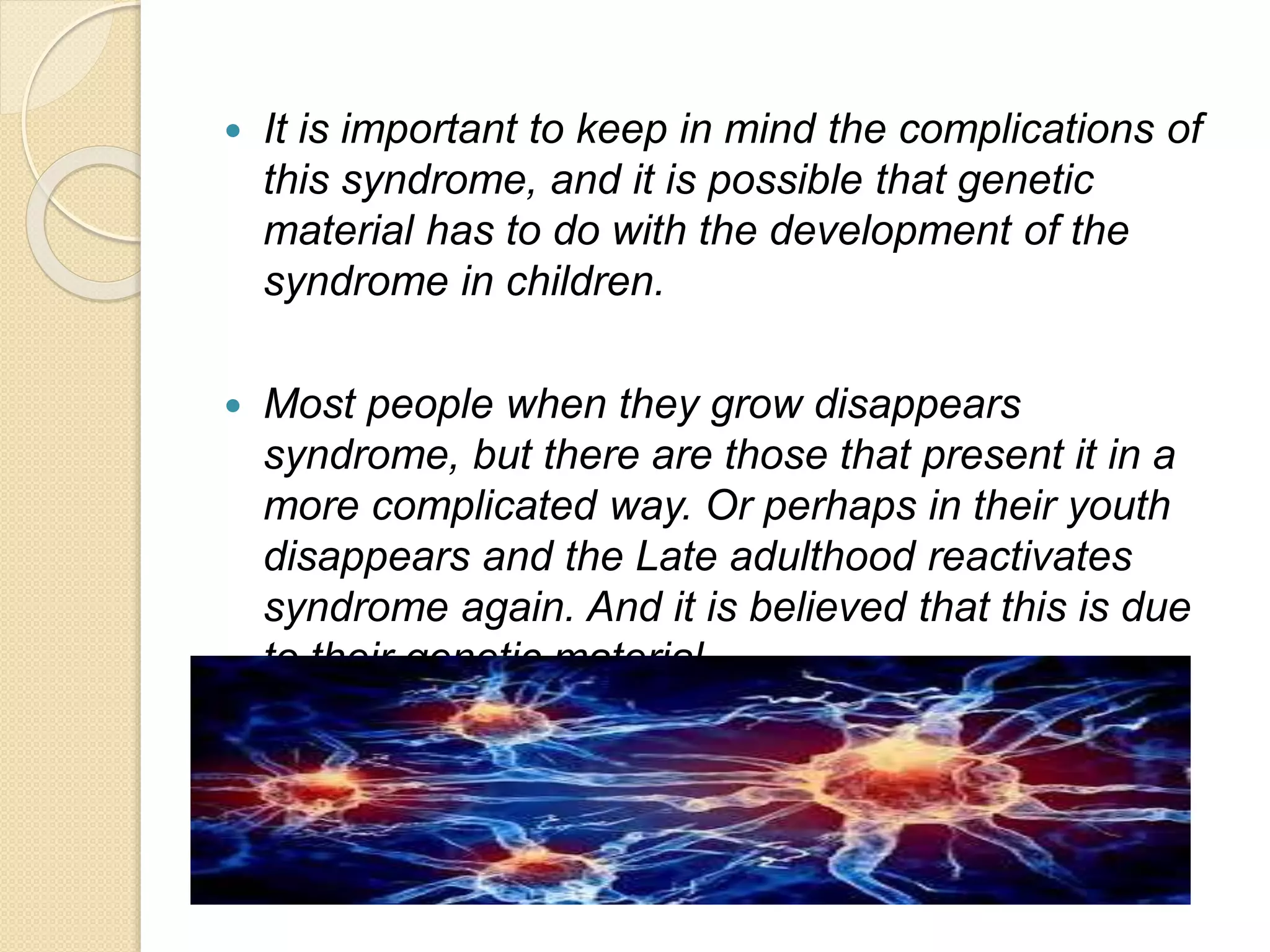 The Development of Tourette syndrome in children | PPTX
