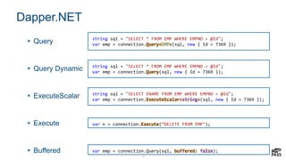 Développer avec un Simple Object Mapping Toolkit pour SQL Server | PPTX
