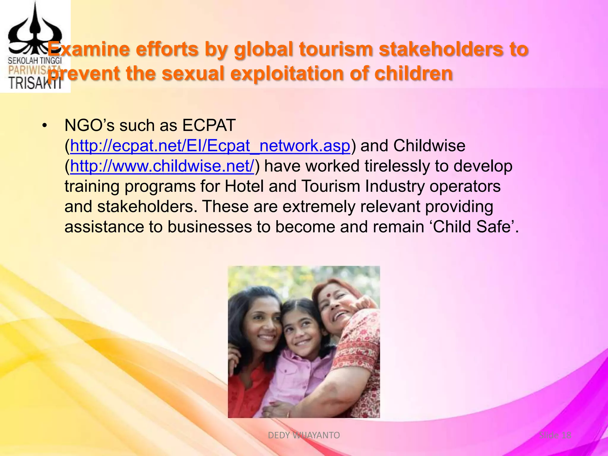 Develop protective environments for children in tourism destinations | PPTX