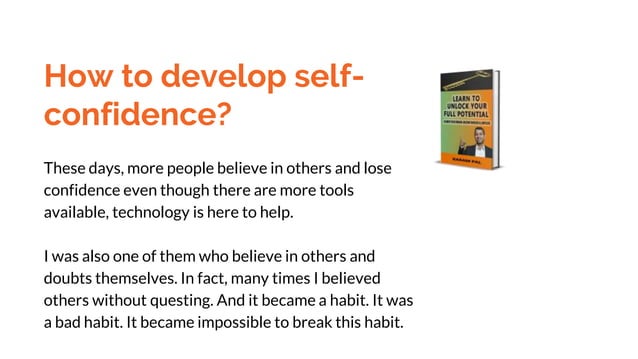 Develop Self Confidence Ppt