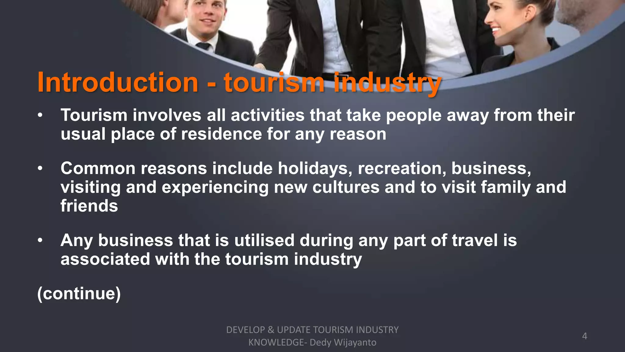 Develop & update tourism industry knowledge | PPT