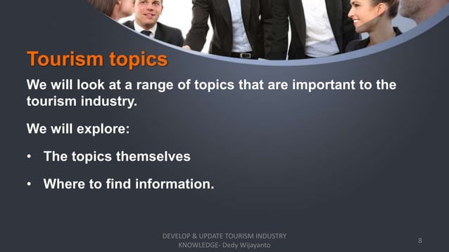 Develop & update tourism industry knowledge | PPT | Free Download
