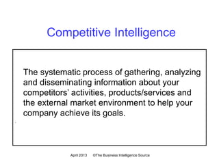Develop your competitive intelligence skills | PPT