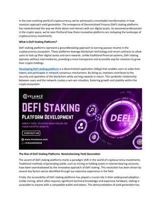 Develop Your Defi Staking Platform With better Tech Stack.pdf