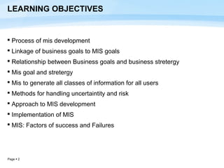 DEVELOPMENT PROCESS OF MIS | PPT