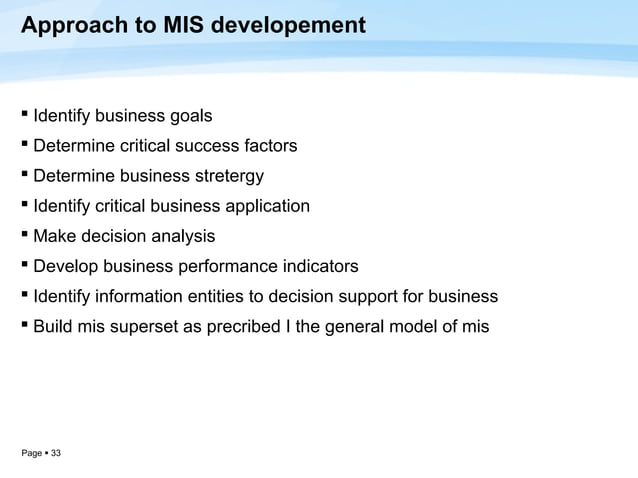 DEVELOPMENT PROCESS OF MIS | PPT