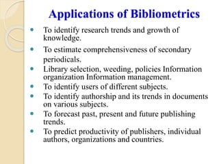 BIBLIOMETRICS LAWS | PPTX