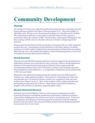 Devens Annual Report 2003 | PDF | Environmental Services Industry | Industries
