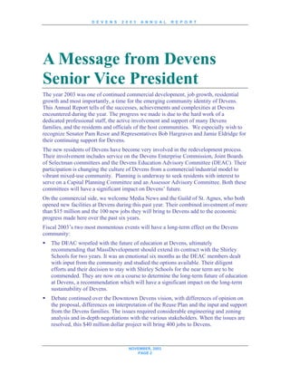 Devens Annual Report 2003 | PDF | Environmental Services Industry | Industries