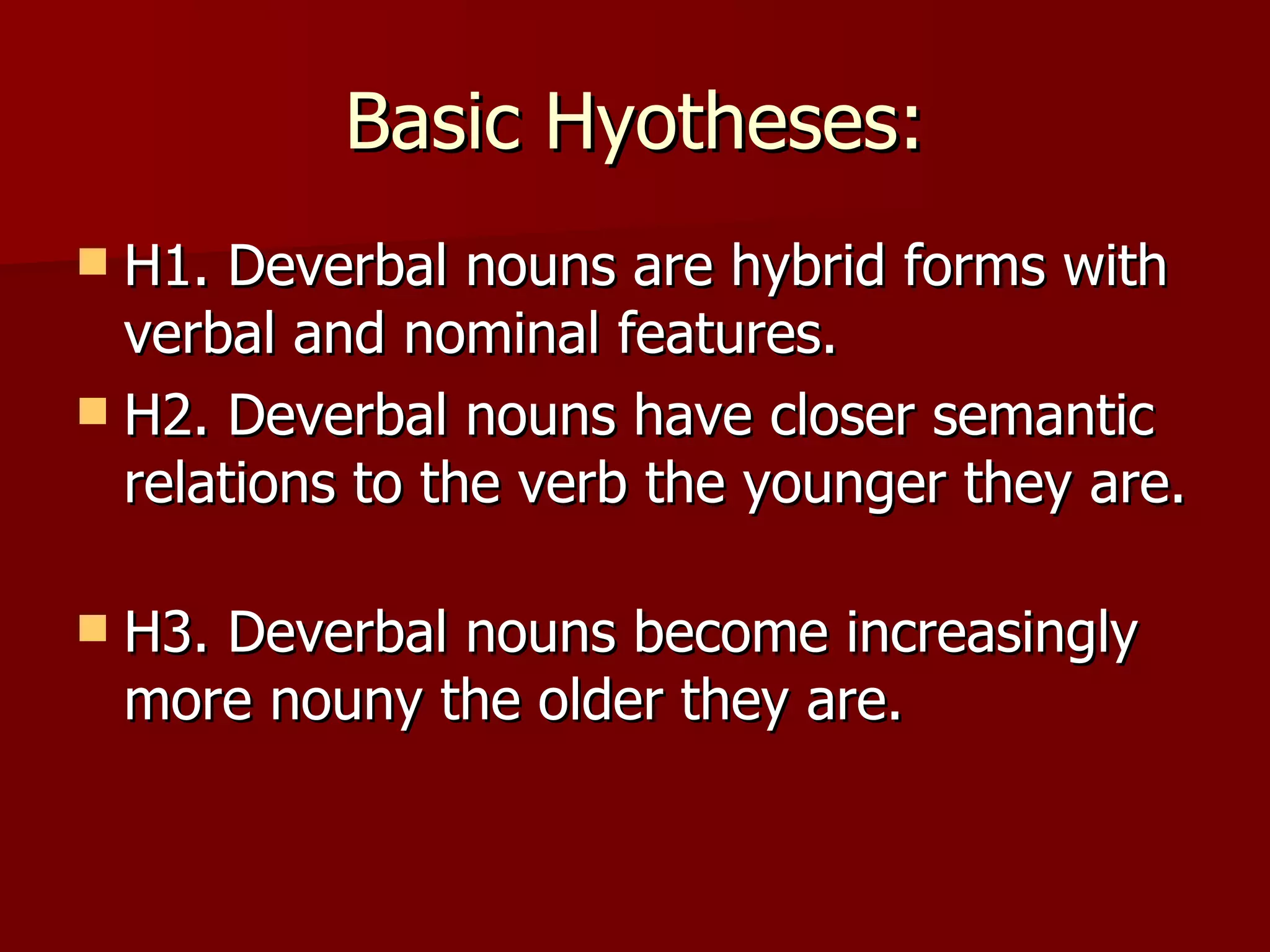 Deverbal nouns and historical development | PPT