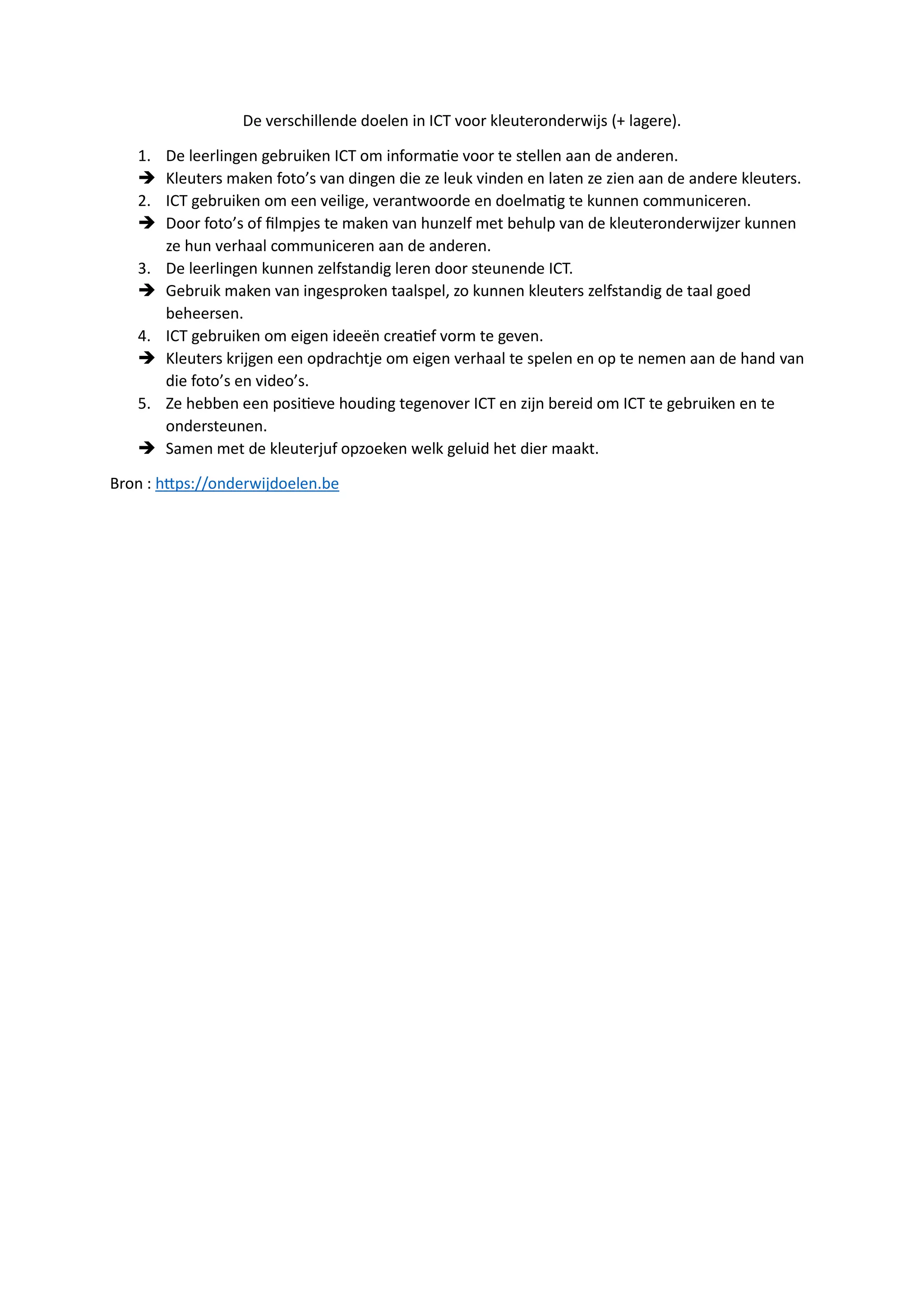 De verschillende doelen in ICT voor kleuteronderwijs.docx