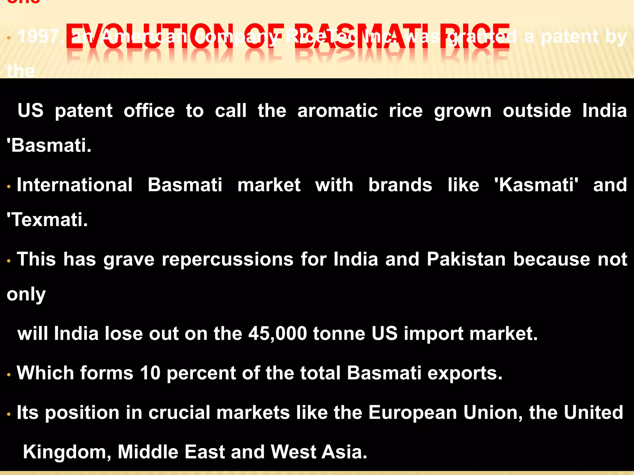 BRANDING OF BASMATI RICE | PPT