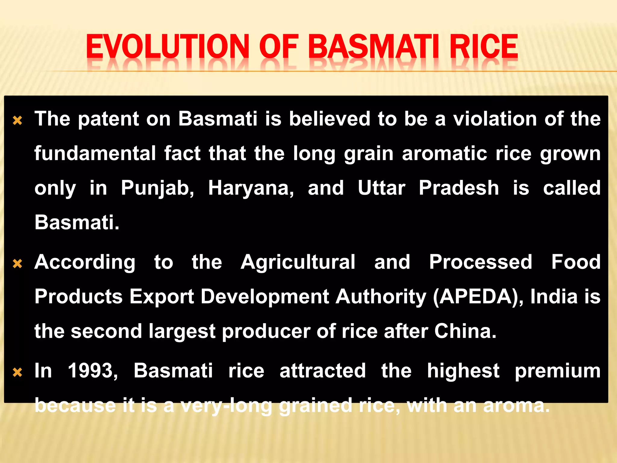 BRANDING OF BASMATI RICE | PPT