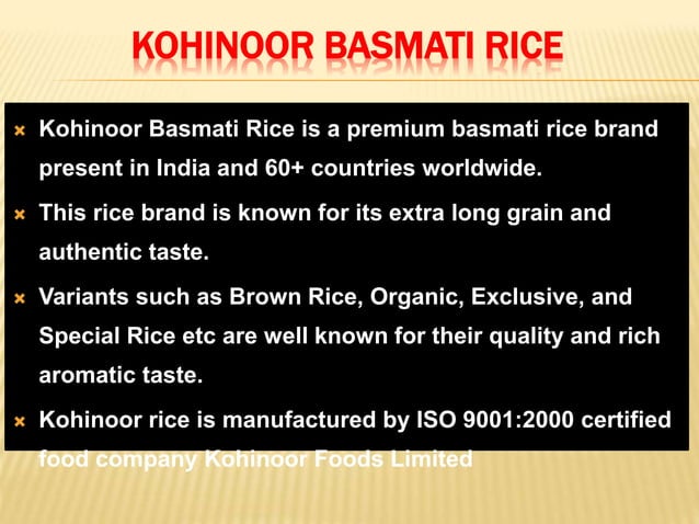 BRANDING OF BASMATI RICE | PPT