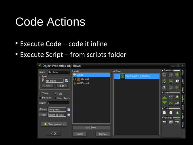 Gamemaker - A brief intro to gml and scripting | PPT